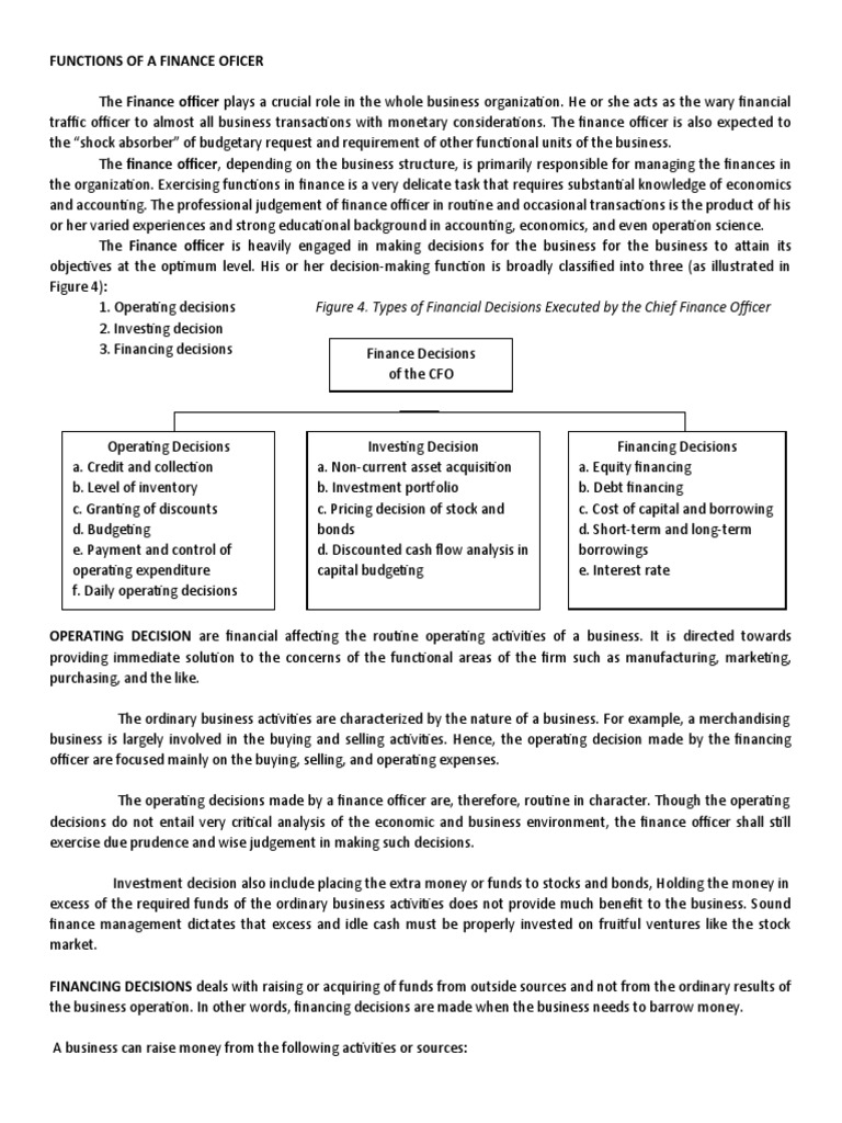 Functions of A Finance Oficer | Download Free PDF | Investing | Stocks