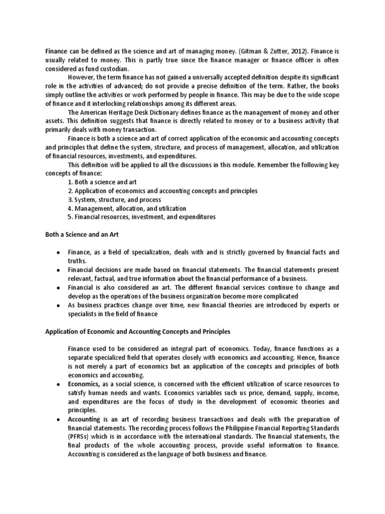 Introduction of Finance | PDF | Expense | Economics