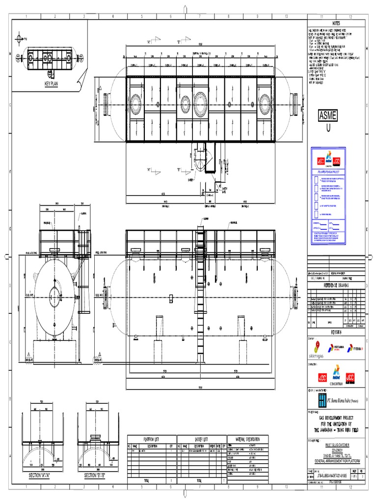 Contoh Drawing Platform Horizontal Vessel | PDF