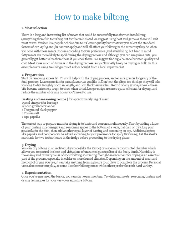 How to Make the Perfect Biltong: A Step-by-Step Guide to Drying Meat ...