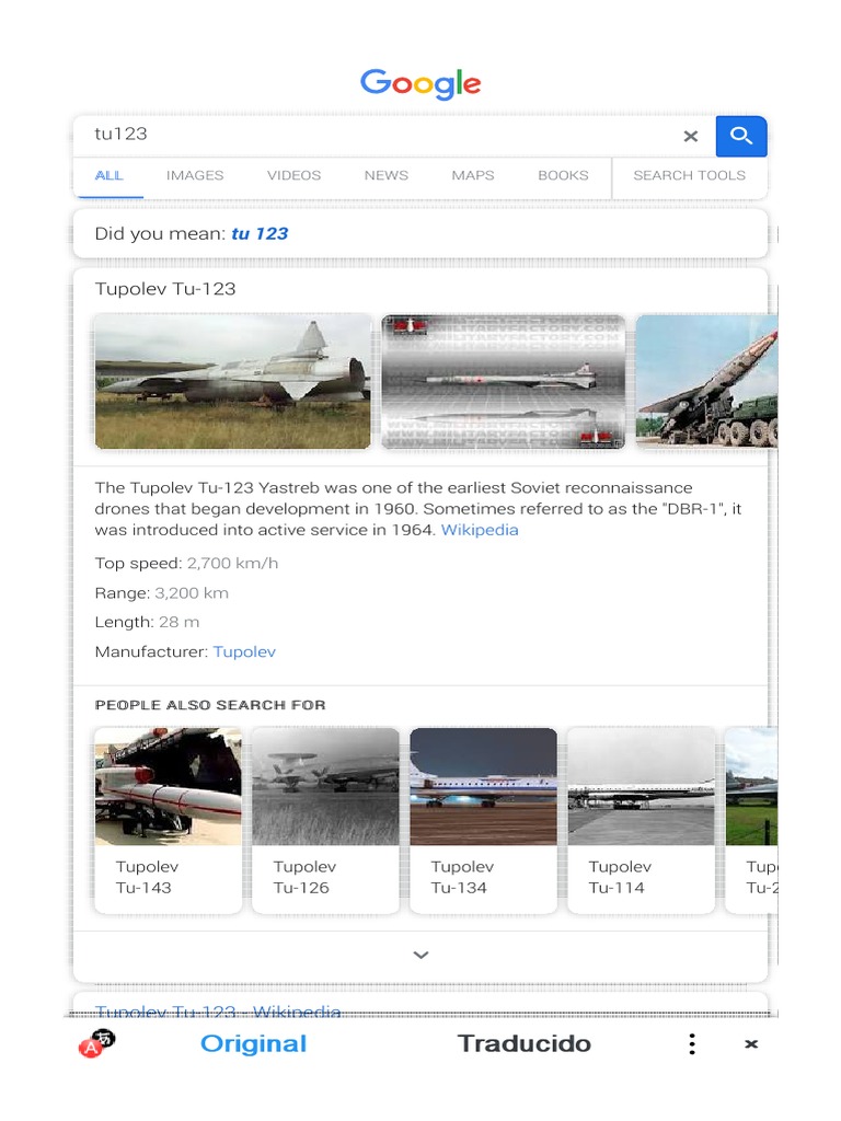 Did You Mean: Tupolev Tu-123: O Orriiggiinnaall | PDF | Surveillance ...
