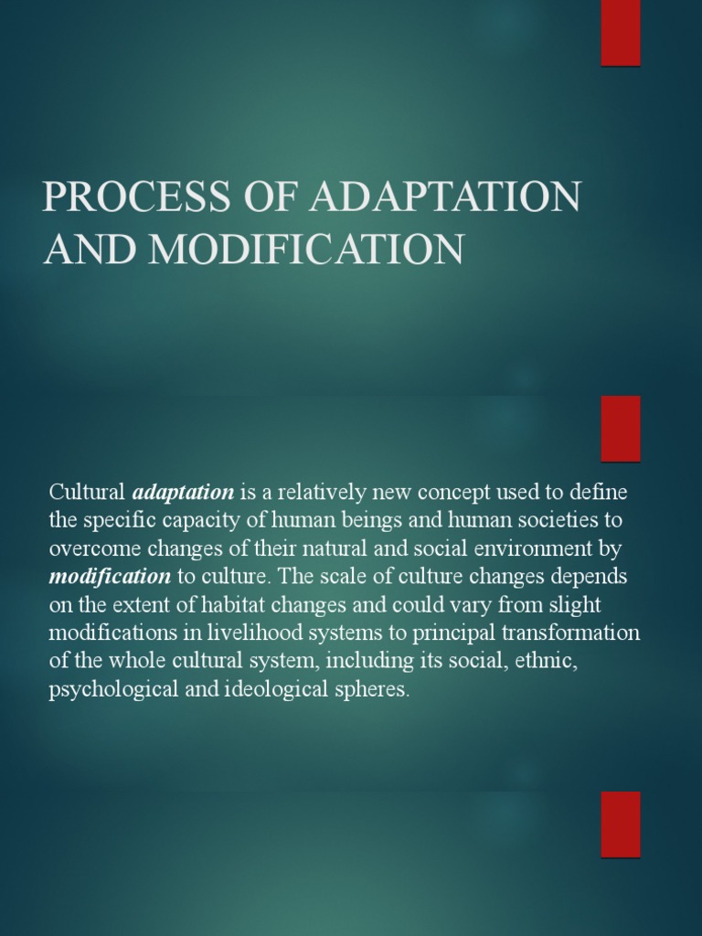 Process of Adaptation and Modification | PDF