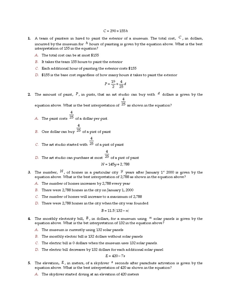 Interpreting Linear Functions | PDF | Wind Speed | Parachuting