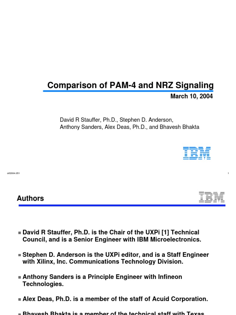 NRZ Vs PAM4 2004 | PDF | Bit Rate | Equalization (Audio)