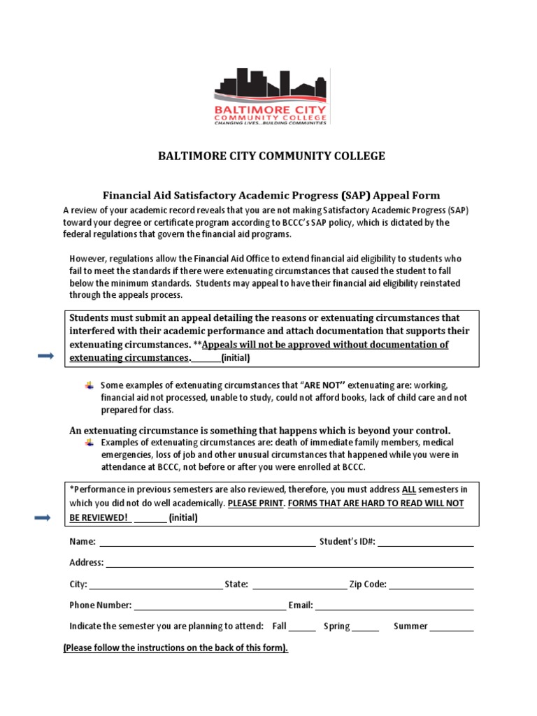 Baltimore City Community College: Financial Aid Satisfactory Academic ...