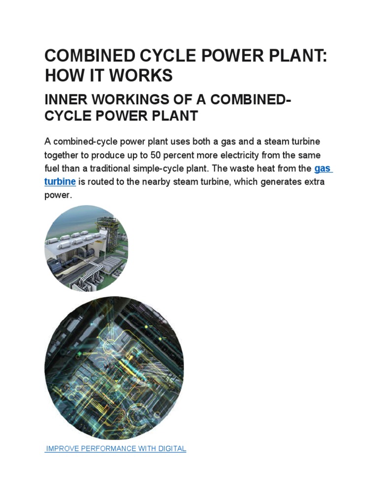 Combined Cycle Power Plant | PDF | Cogeneration | Gas Turbine