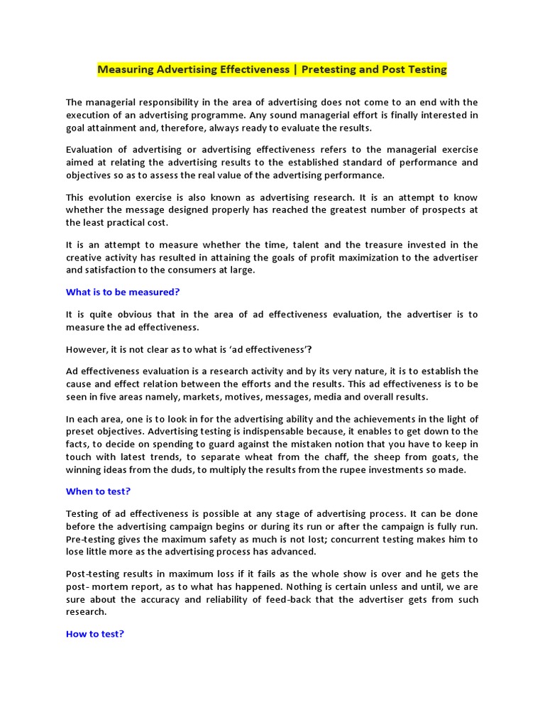 Measuring Advertising Effectiveness | PDF | Advertising | Cognition