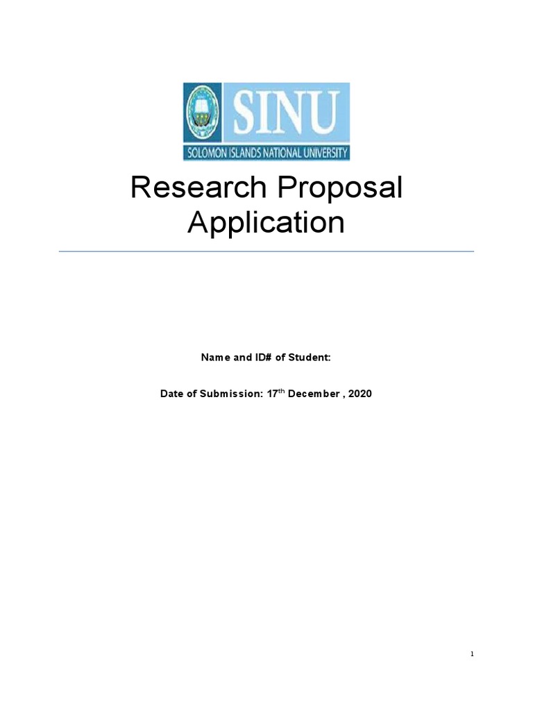 Research Proposal Application: Name and ID# of Student | PDF | Survey Methodology | Inquiry