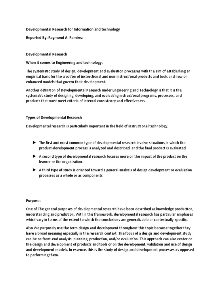 Developmental Research For Information and Technology | PDF | Research ...