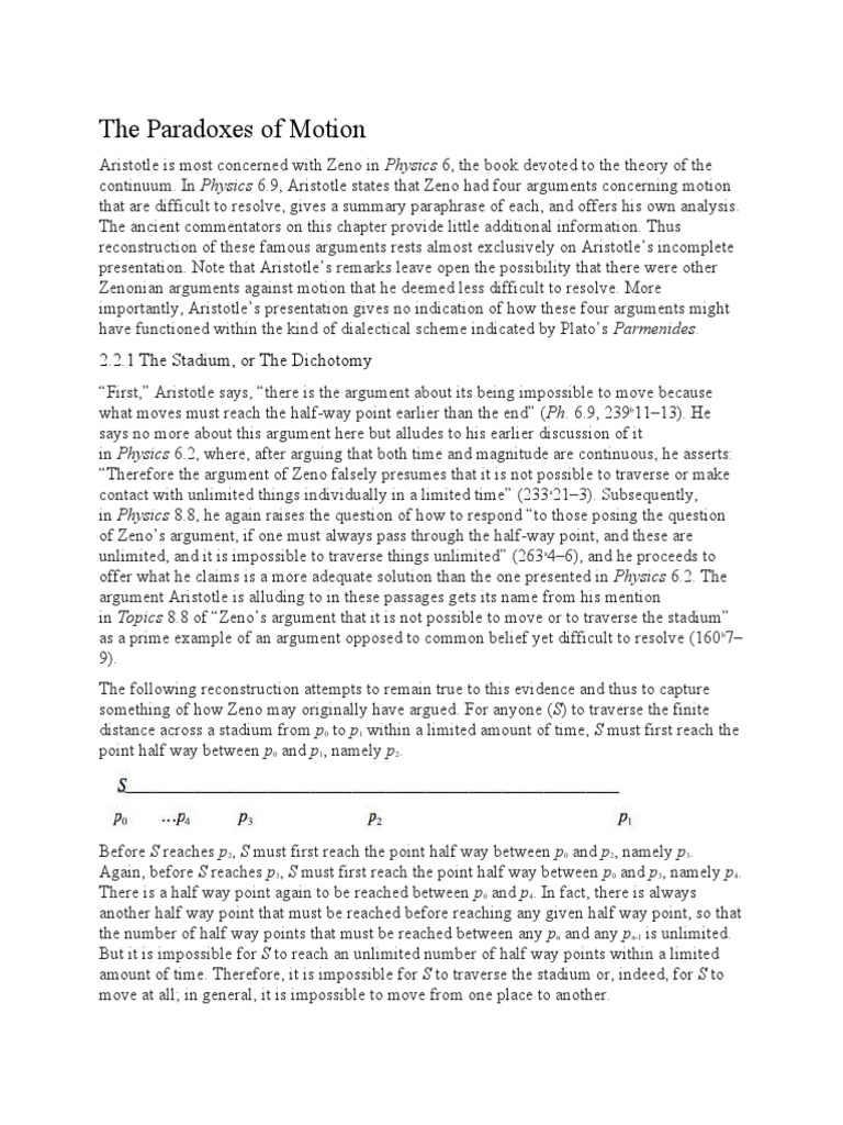 The Paradoxes of Motion | PDF | Western Philosophy | Philosophical ...