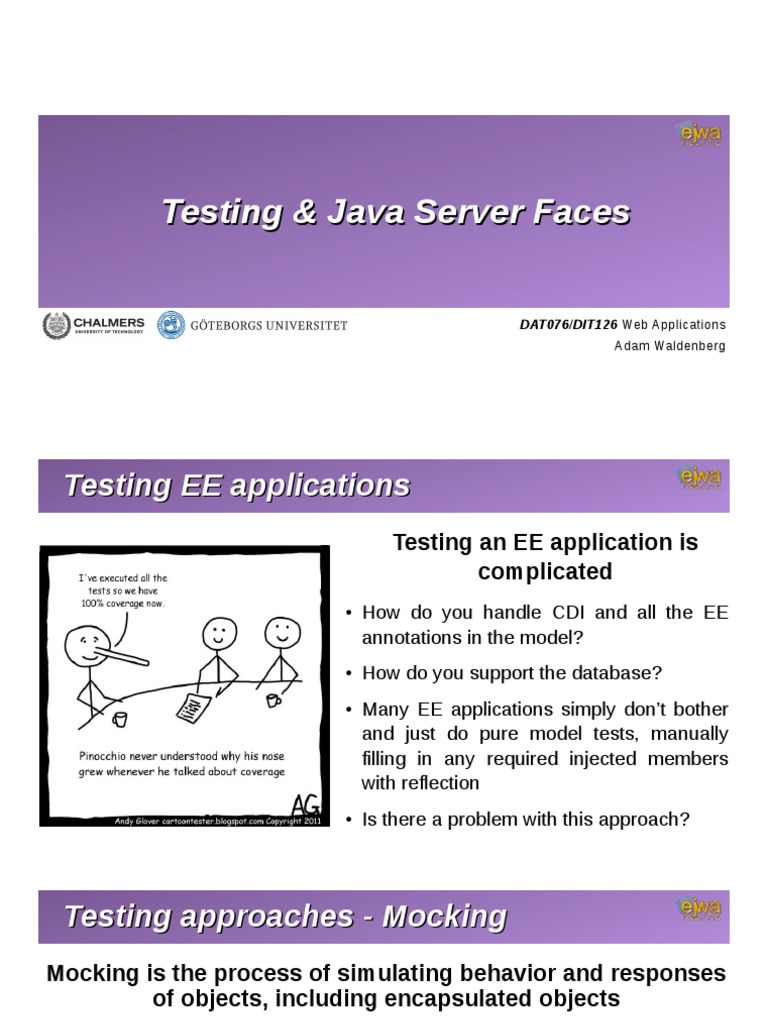 Lecture 6 (Testing & Java Server Faces) | Download Free PDF | Java ...