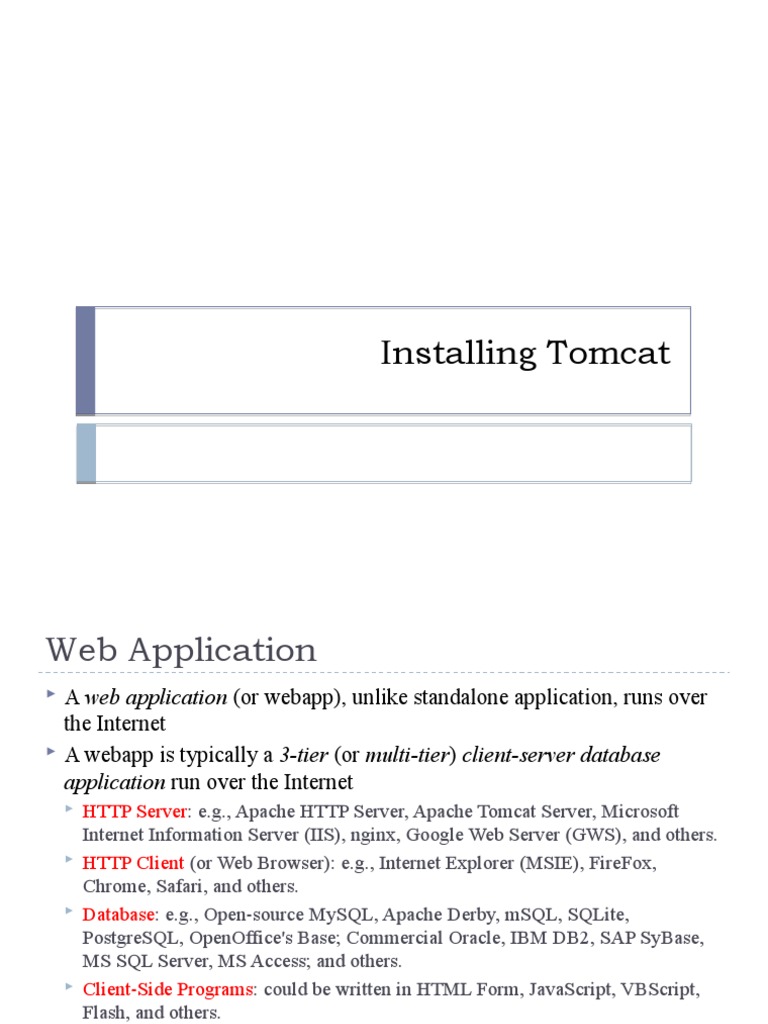 Installing Tomcat | PDF | Java Servlet | Web Application