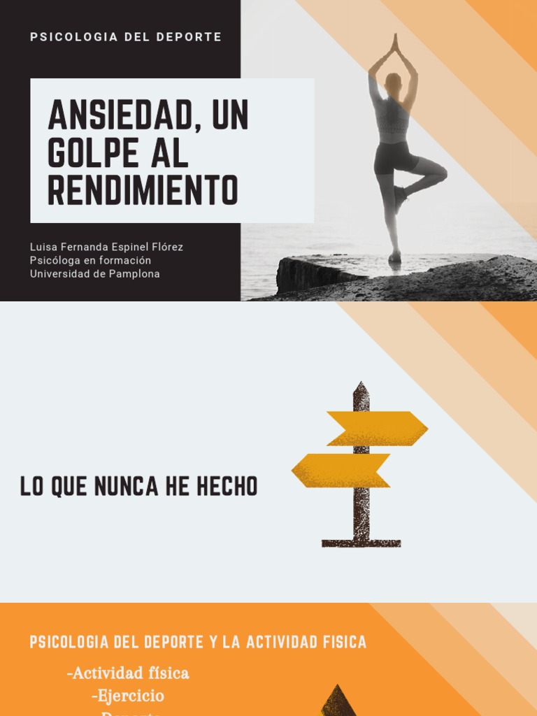 PRESENTACION Psicología Del Deporte | PDF | Las emociones | Ansiedad