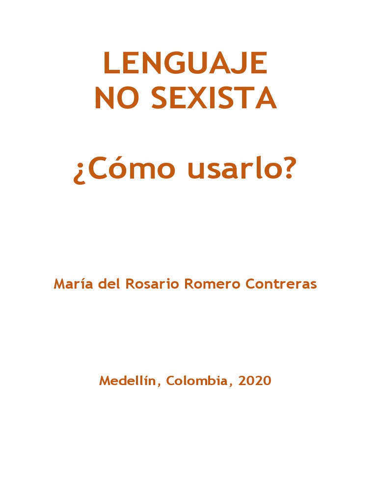 Cartilla LENGUAJE NO SEXISTA Textos Ma Del R ROMERO | PDF | Sexismo | Hombre