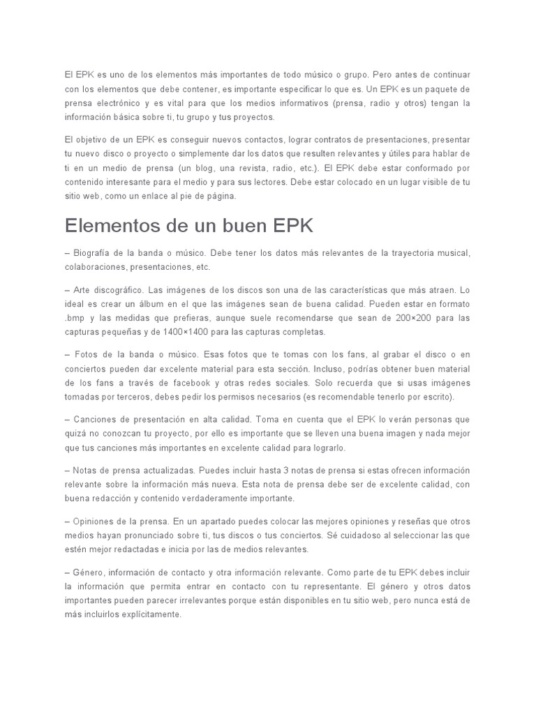 Manual para Armar Un Epk PDF | PDF | Álbumes | Blog