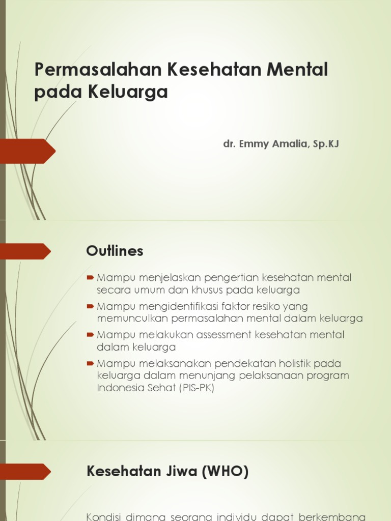Kuliah Permasalahan Kesehatan Mental Pada Keluarga | PDF | Pengembangan Diri | Kesehatan Holistik