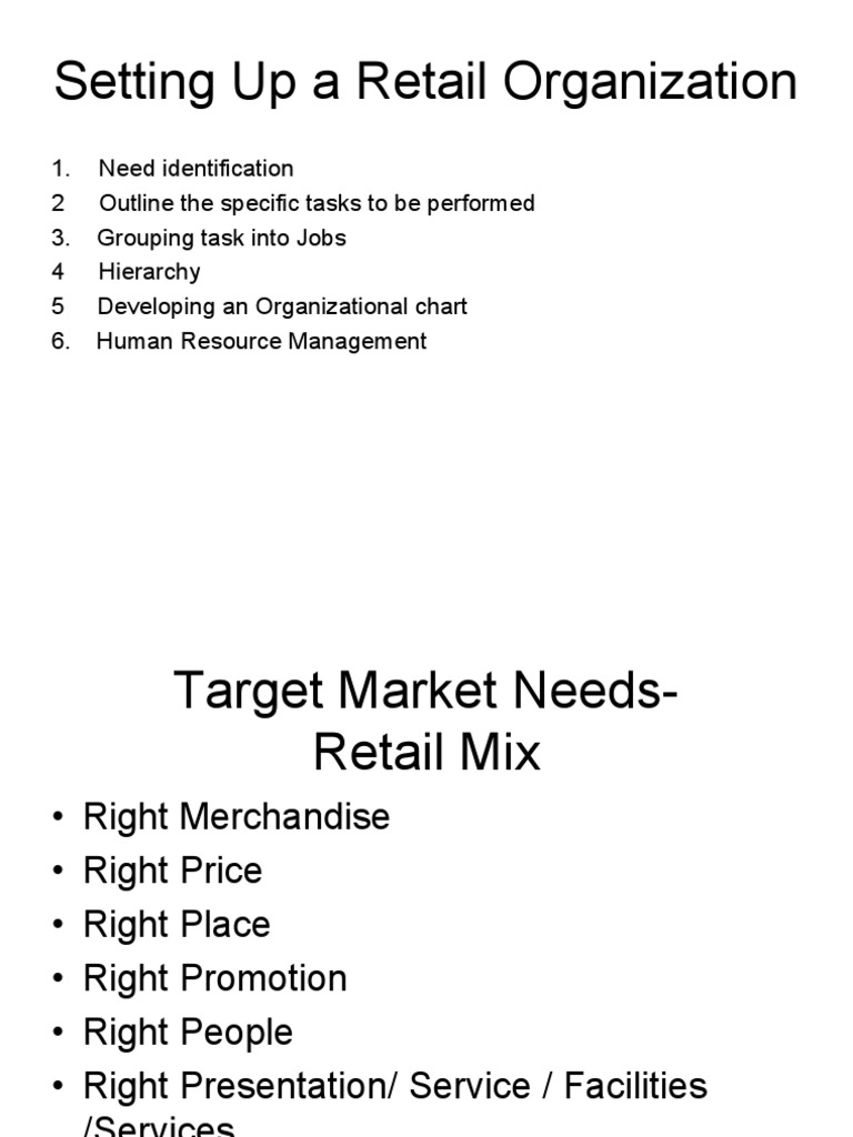 Setting Up A Retail Organization | Download Free PDF | Retail ...