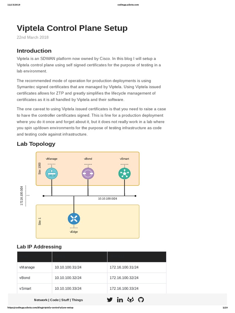 Viptela Control Plane Lab Setup | PDF | Virtual Private Network ...
