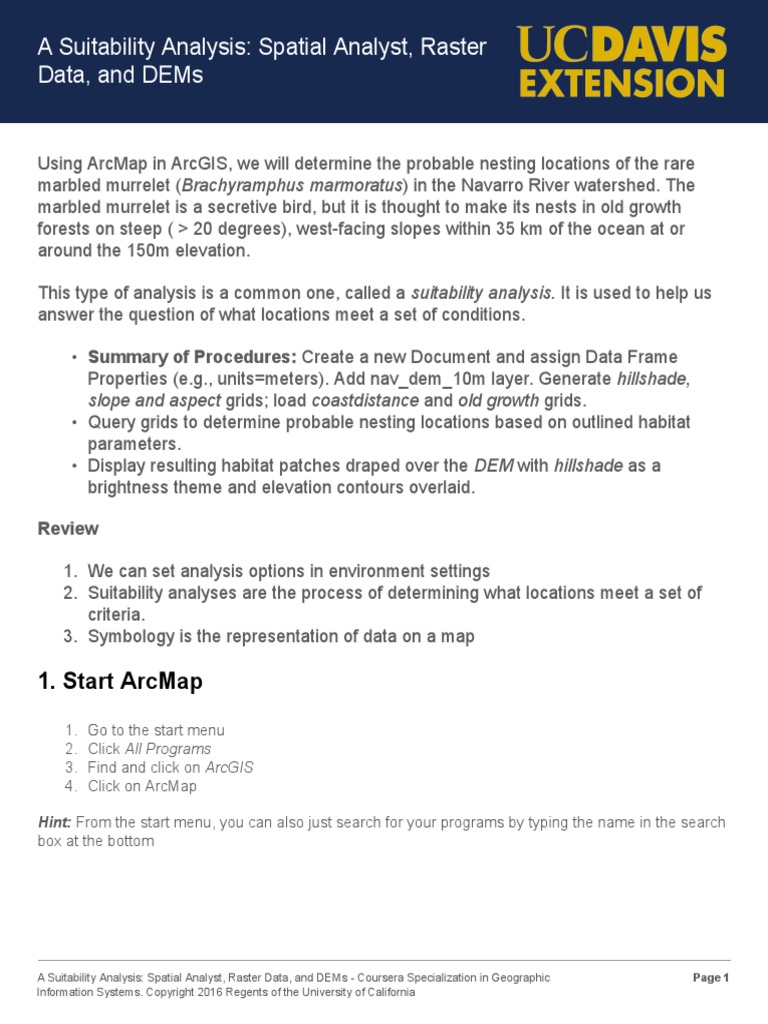 Spatial Analyst Raster Data Analysis and DEMs v2 | PDF | Geographic ...