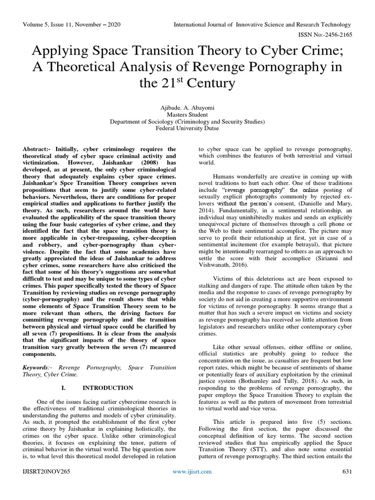 Space Transition Theory & Revenge Porn | PDF | Cybercrime | Revenge