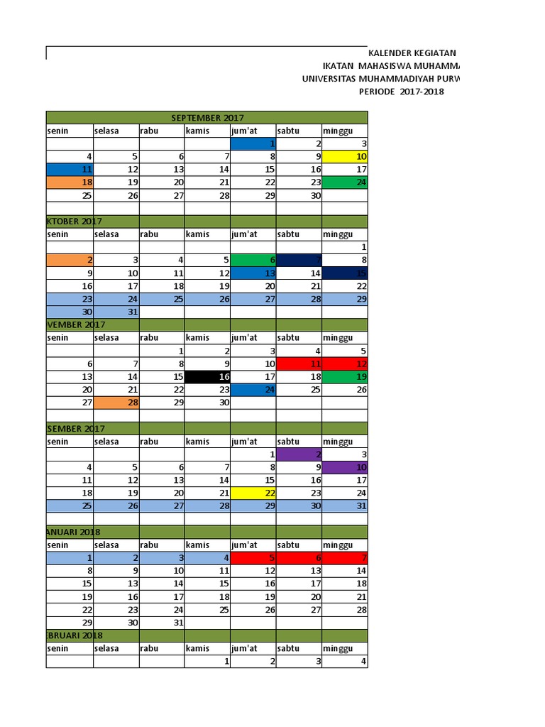 Kalender Kegiatan Imm Terbaru | PDF