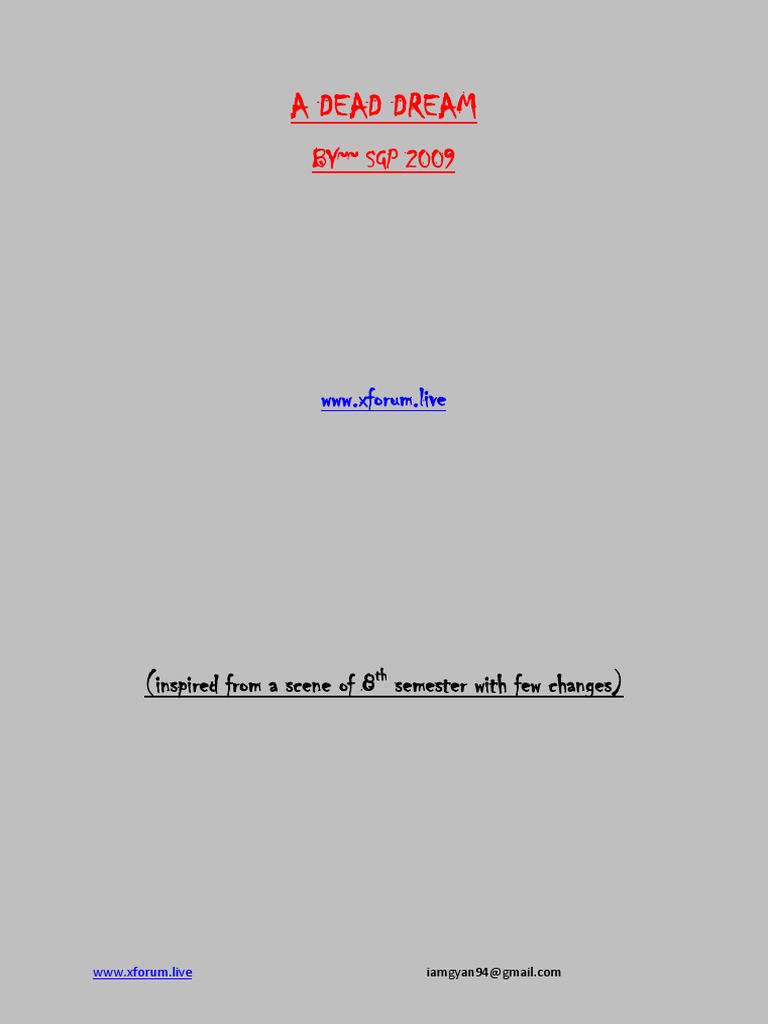 (Hindi Story) A Dead Dream by SGP 2009 (XForum - Live) | PDF