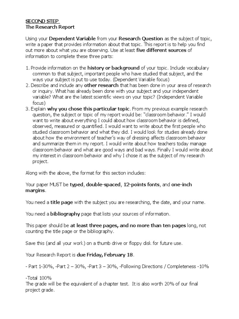 Research Report Guidelines and Structure | PDF