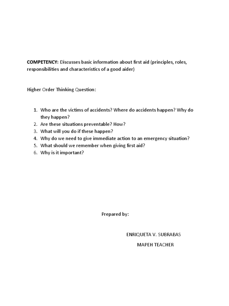 Competency Hots Question in Mapeh | PDF