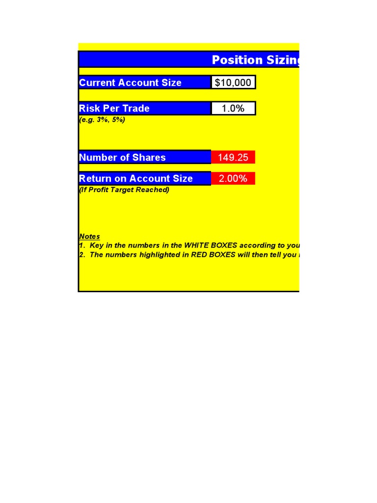 Position Sizing Calculator | PDF | Money | Financial Services
