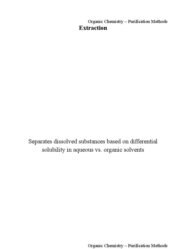 Organic Chemistry Purification Techniques | PDF | Protein Purification ...