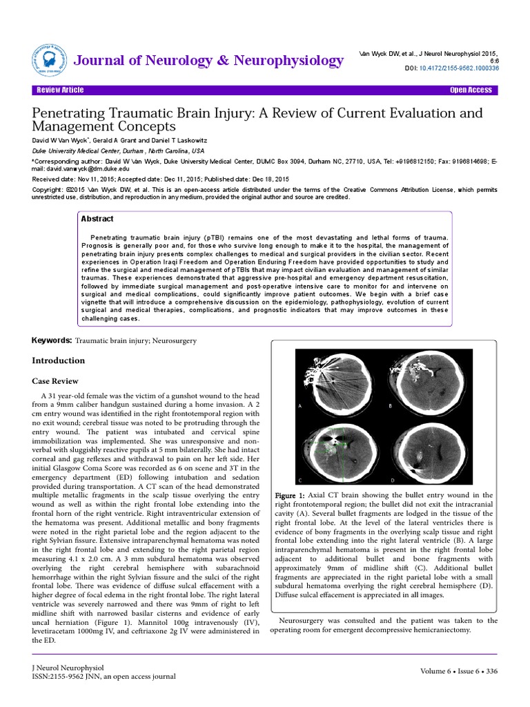 Journal of Neurology & Neurophysiology | PDF | Traumatic Brain Injury ...