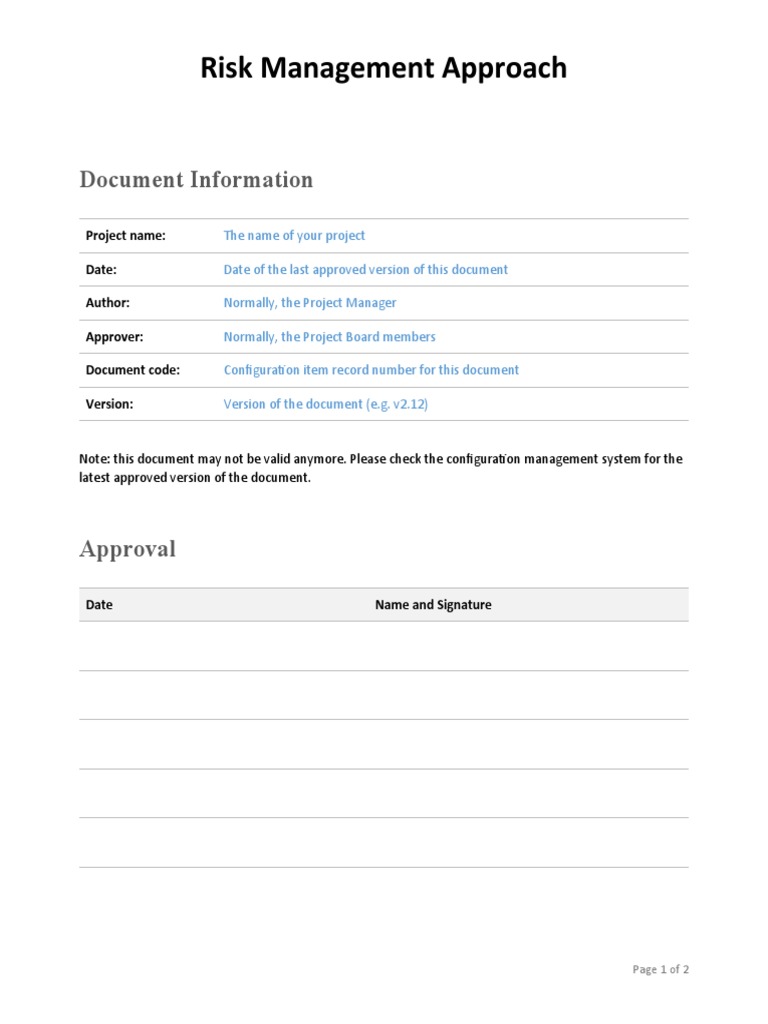 A24 Risk Management Approach v101 | PDF | Risk Management | Risk