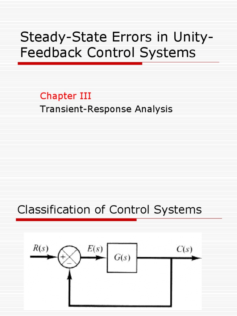 Steady-State Errors in Unity-Feedback Control Systems - 0 | PDF | Control System | Control Theory