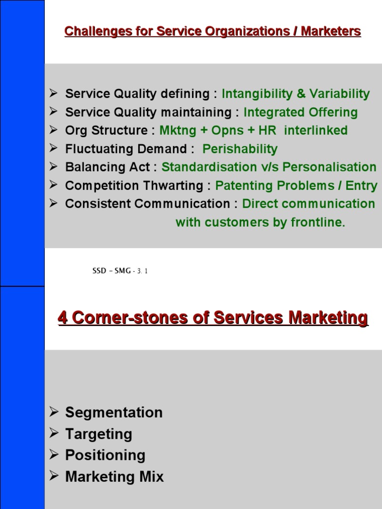 Challenges For Service Organizations / Marketers | PDF | Market ...