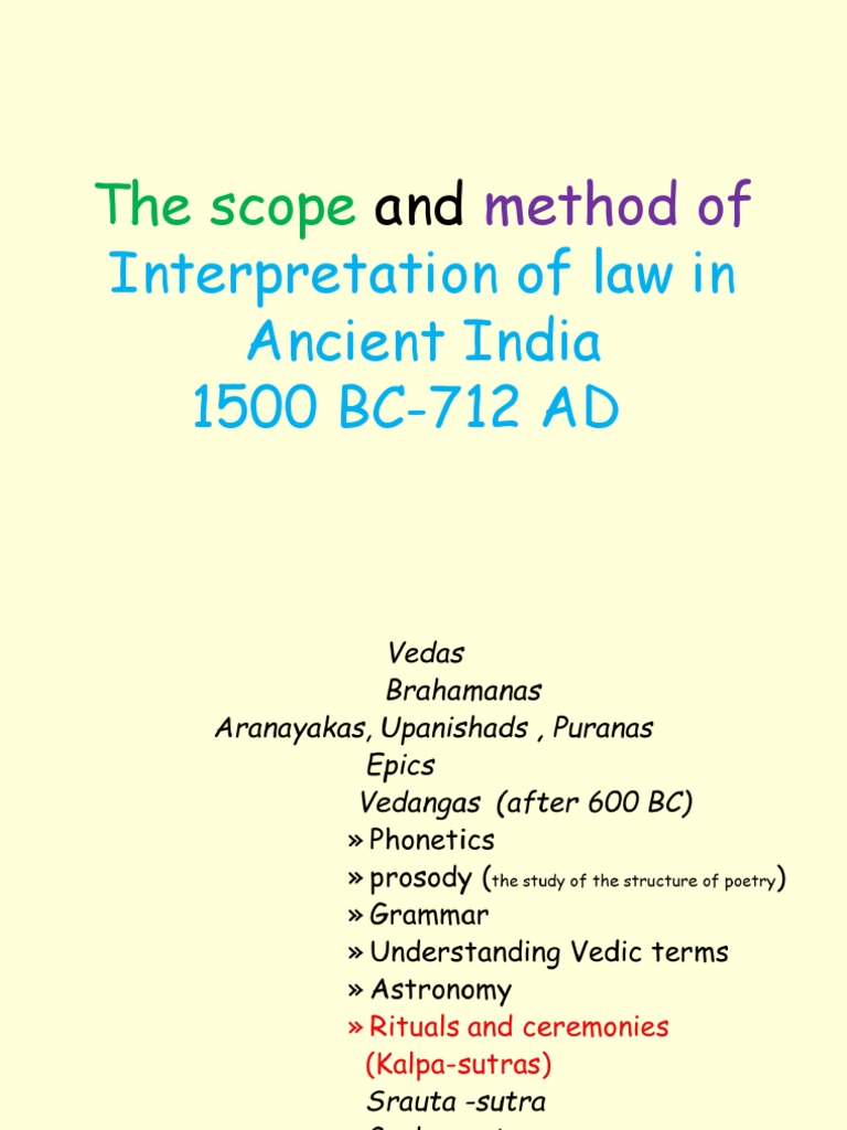 Ancient Indian Law: Interpretation Methods | PDF | Languages | Science