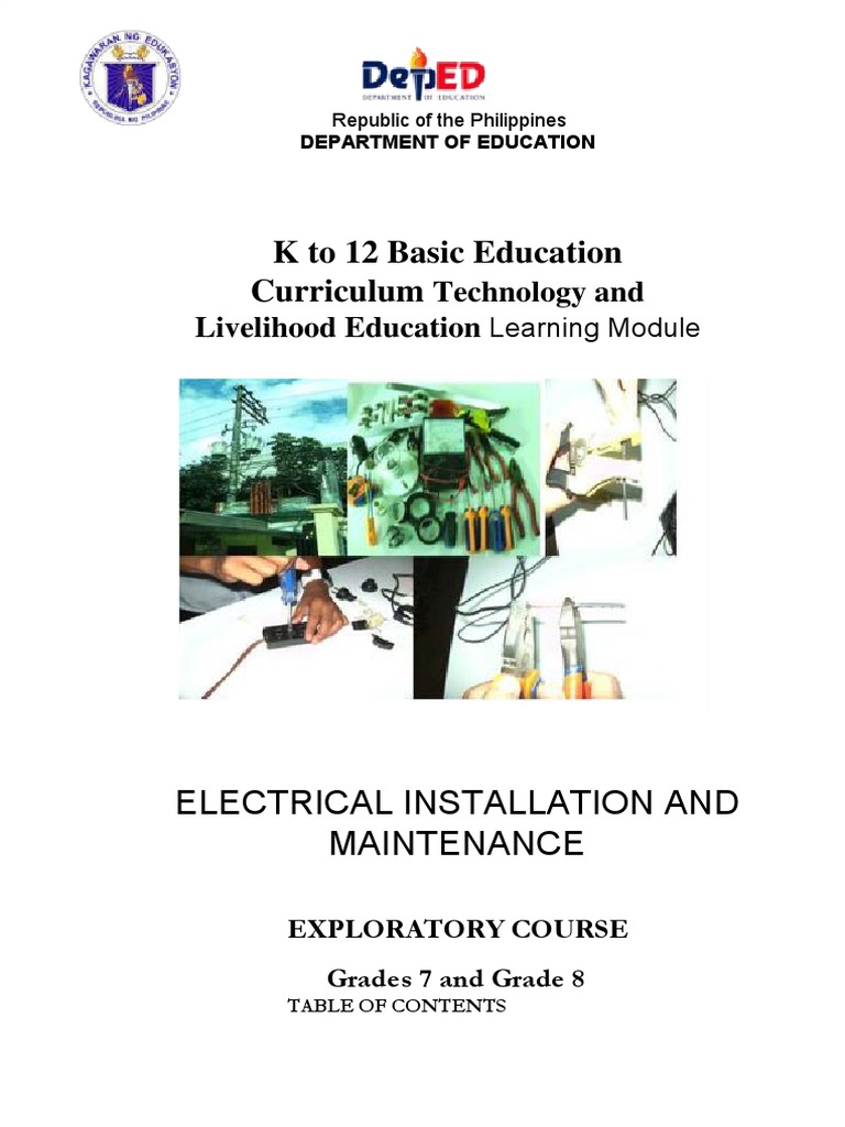 K To 12 Electrical Learning Module PDF | PDF | Electrical Connector | Electrical Wiring