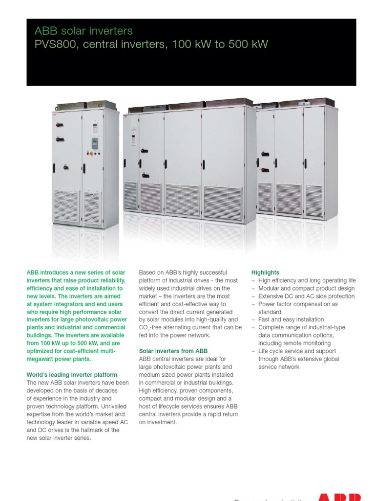 ABB PVS800 | Power Inverter | Alternating Current