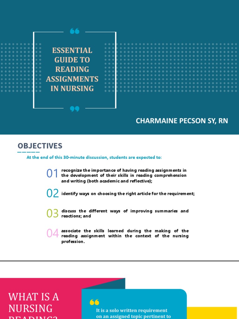 Essential Guide To Reading Assignments in Nursing: Charmaine Pecson Sy ...