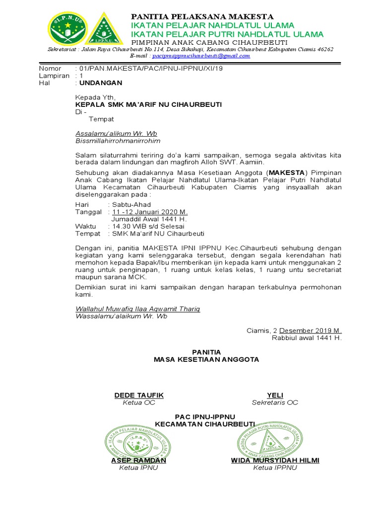 Surat Ijin Tempat | PDF