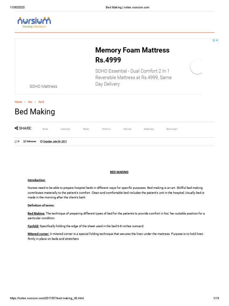 Bed Making | PDF | Bed | Bedding