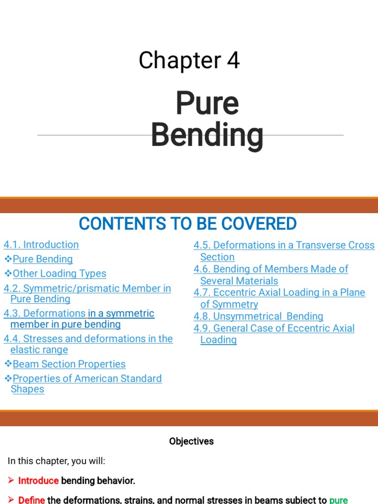Chapter 4 Pure Bending | PDF | Bending | Beam (Structure)