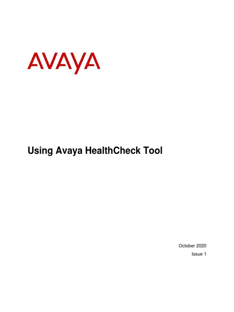 Using Avaya HealthCheck Tool | PDF | License | Software