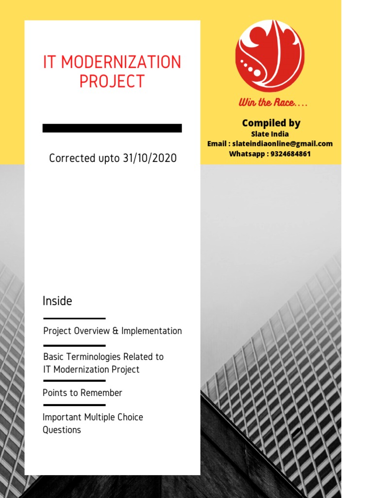 It Modernization Project: Corrected Upto 31/10/2020 | PDF | Financial ...
