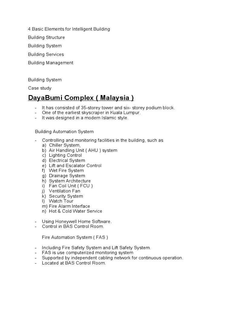 4 Basic Elements For Intelligent Building | PDF | Building Automation ...