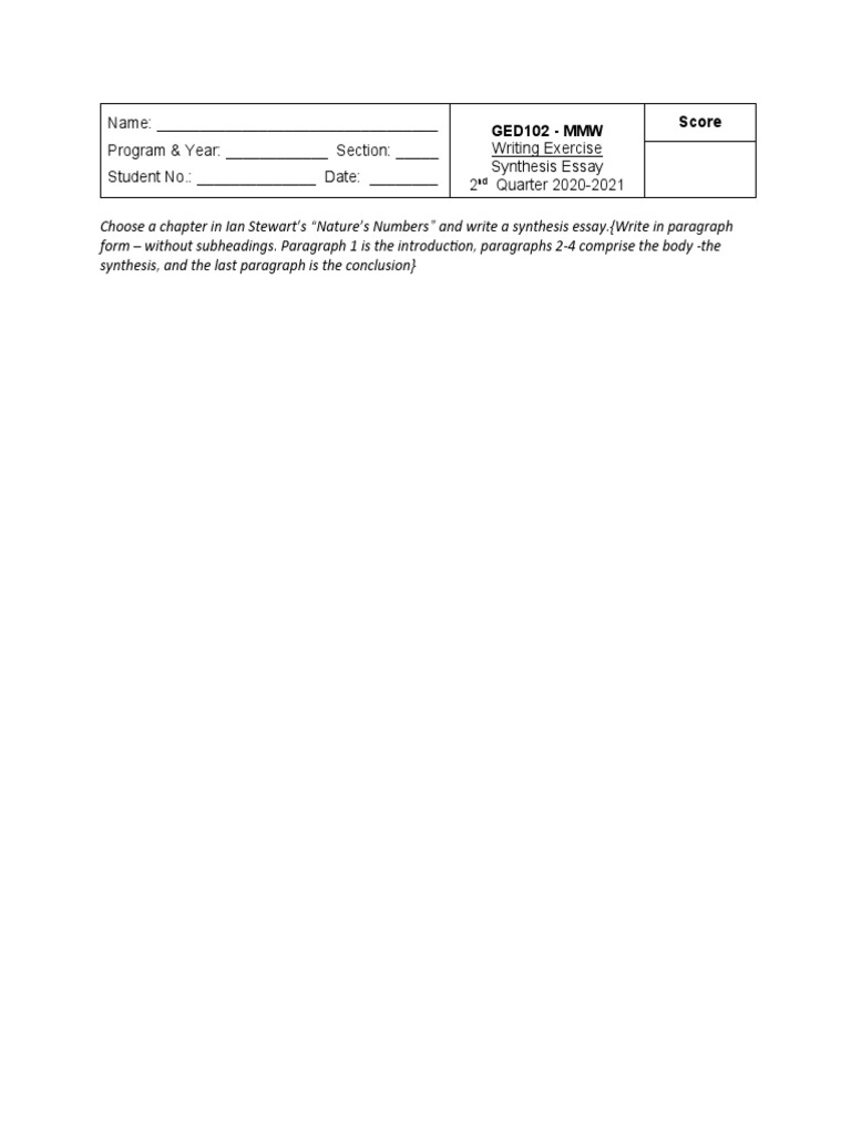 Template For Synthesis Essay | PDF | Computers