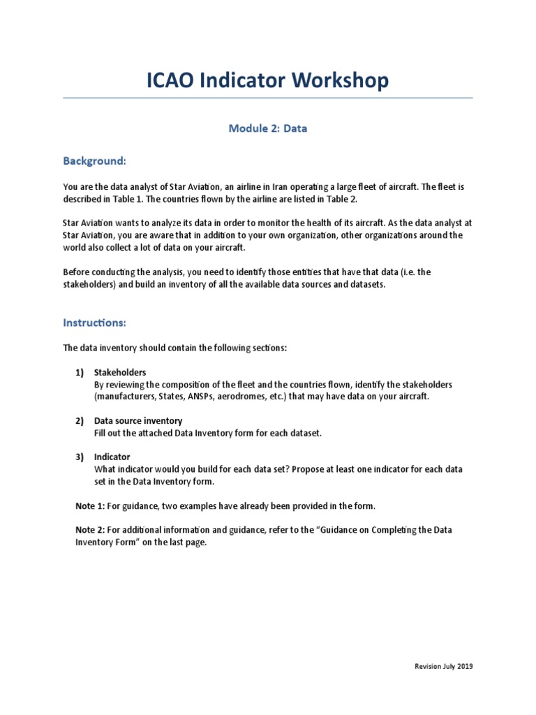 Module 2 Exercise - Data Inventory | PDF | Data Type | Airliner