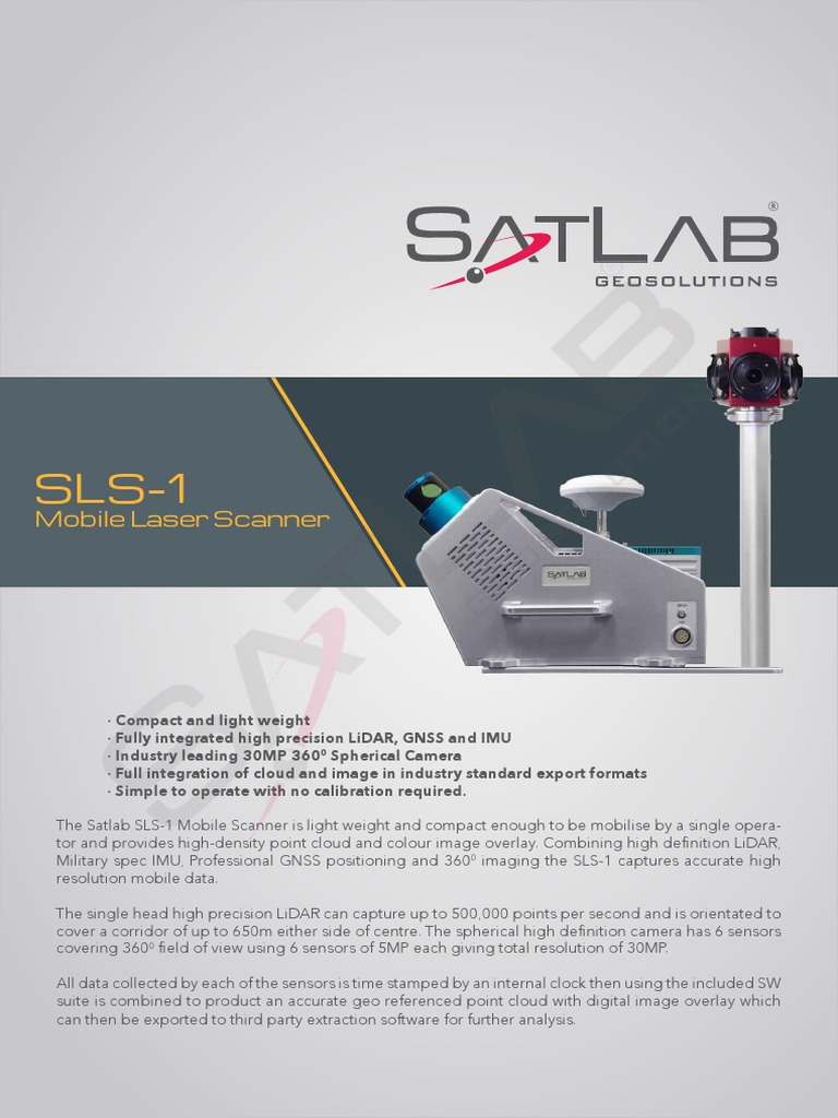 SLS 1 Mobile Laser Scanner Brochure EN 20190108x | PDF | Lidar | Image ...