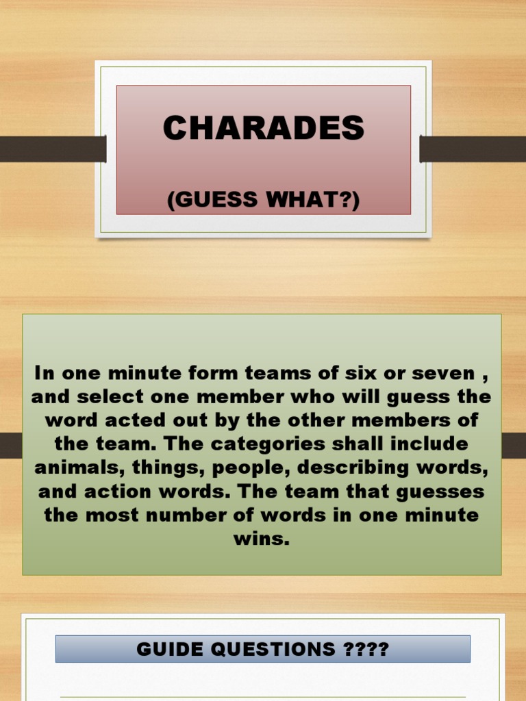 Charades With A Twist | PDF
