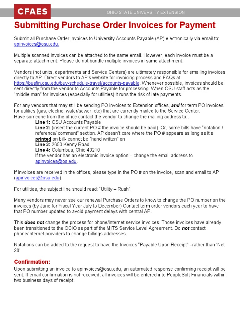 INVOICE Purchase Orders Job Aid | PDF | Accounts Payable | Service ...