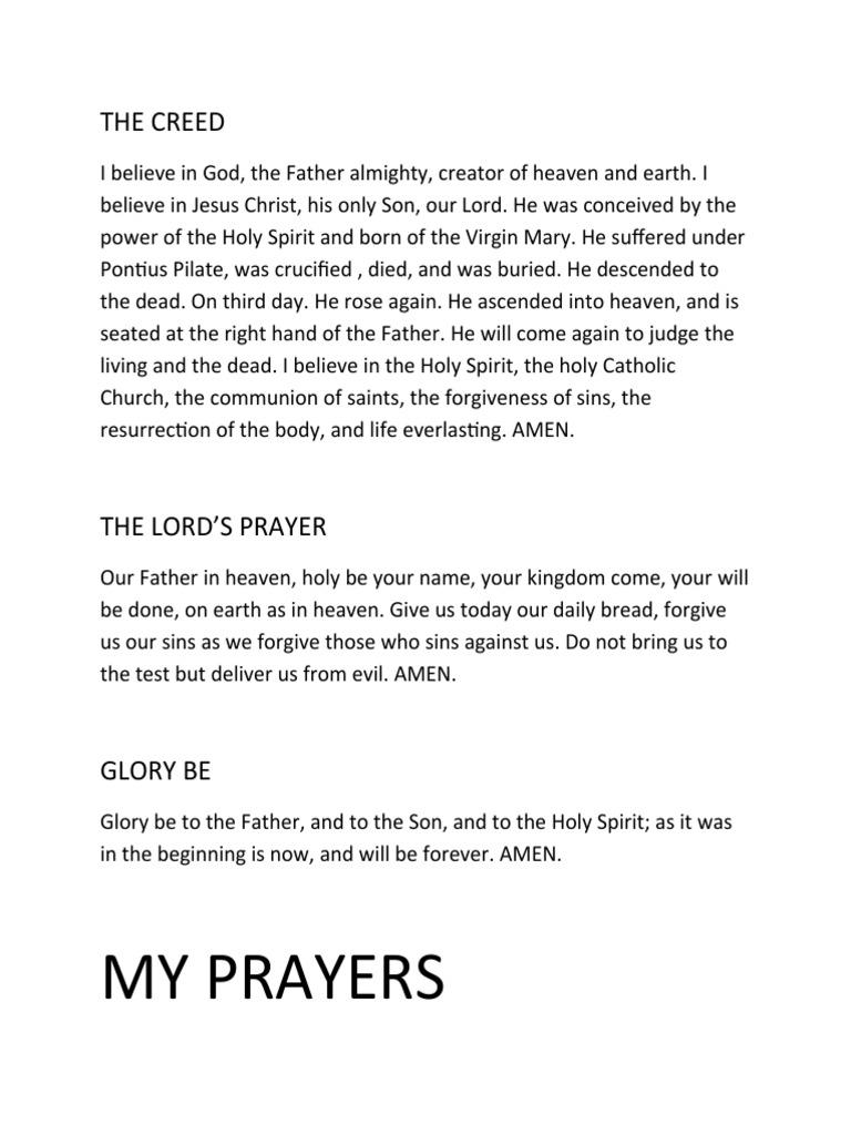 My Prayers: The Creed | PDF
